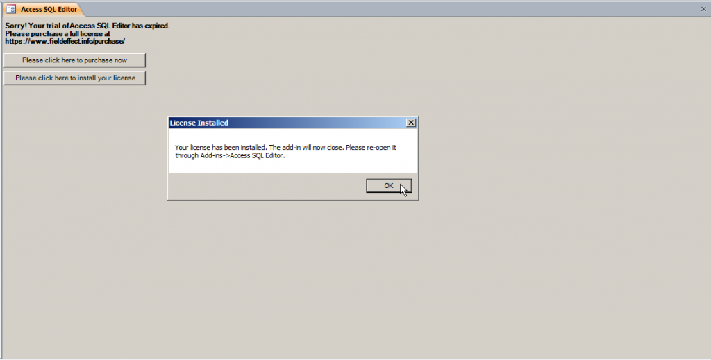 Access SQL Editor – Field Effect, LLC